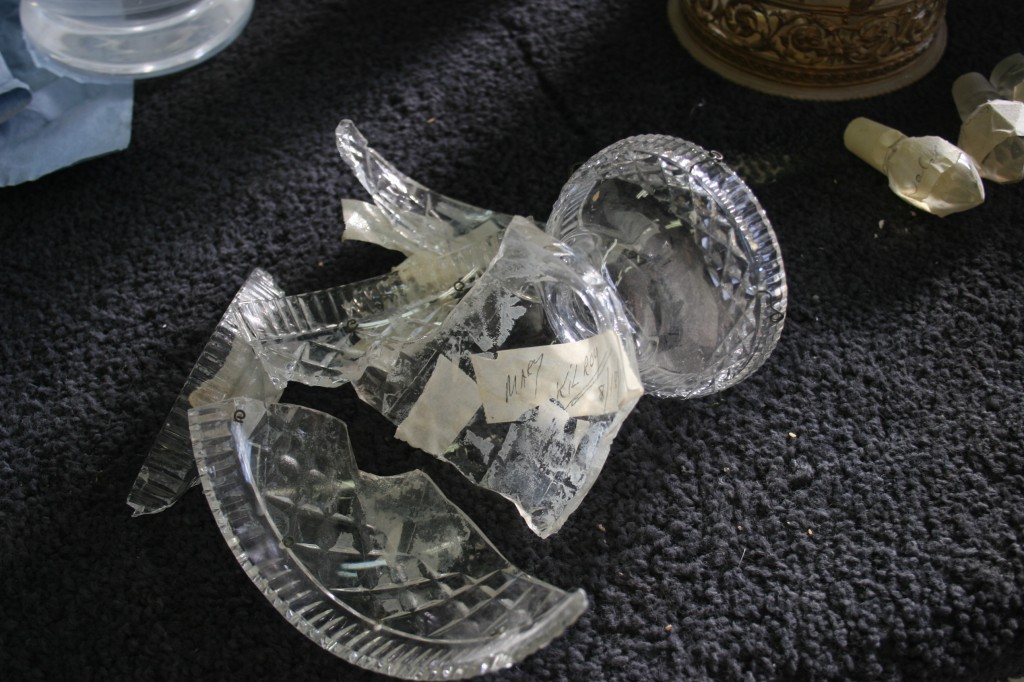 Crystal repair broken antique glass bobeche | Bruening Glass Works
