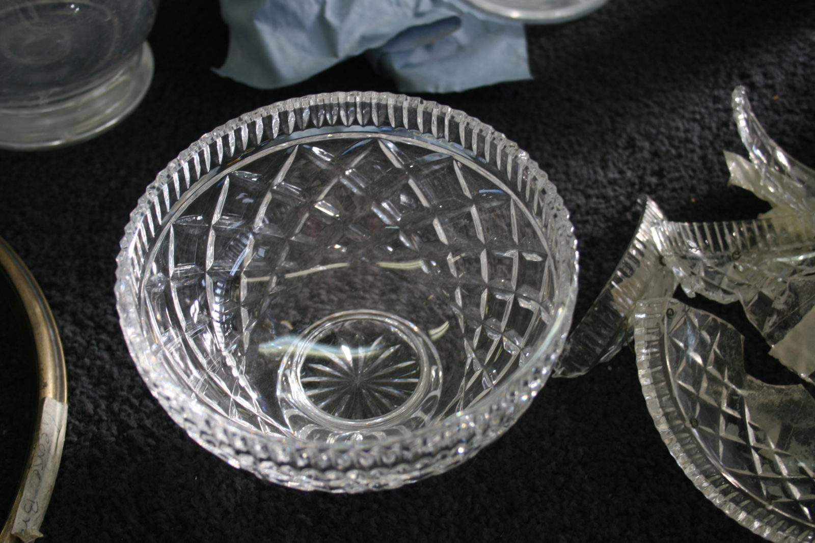 Crystal repair broken antique glass bobeche | Bruening Glass Works