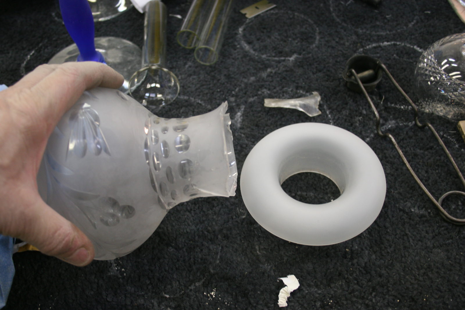 crystal repair broken glass globe | Bruening Glass Works