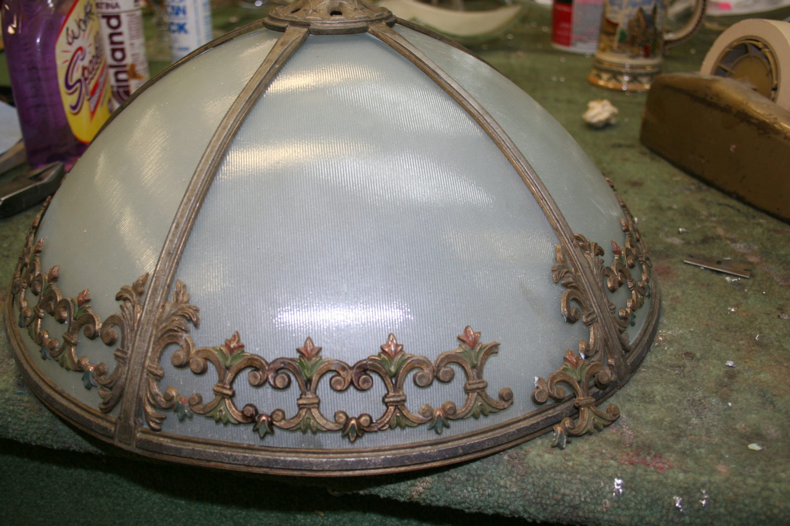 Antique Bent Glass Panel Lamp Repair | Bruening Glass Works