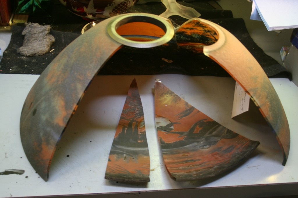 Reverse Painted Shade Repair - Project Repair Gallery | Bruening Glass ...